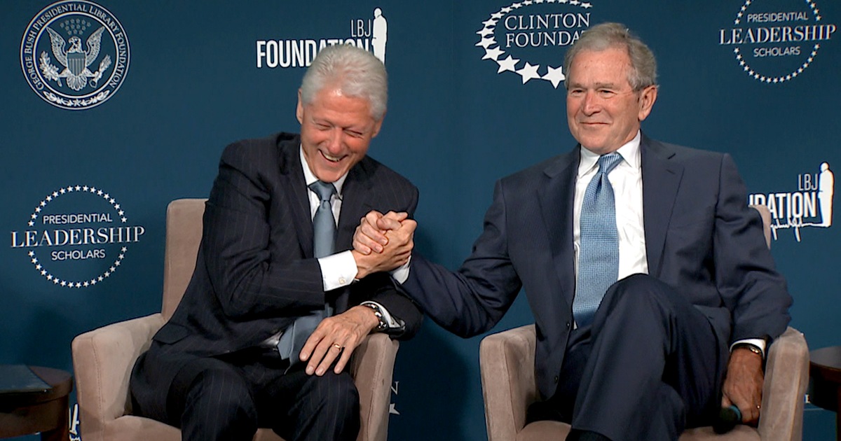 George W. Bush offers funny advice to Bill Clinton on being a granddad