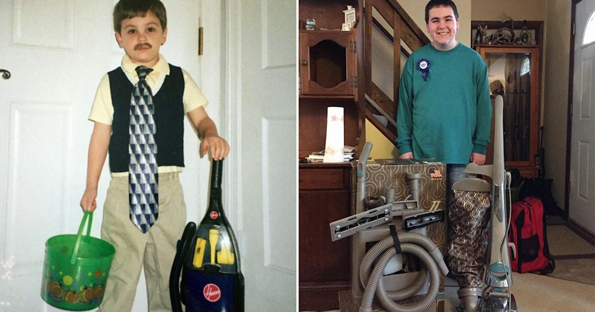 Vacuum-loving boy with autism gets best birthday surprise
