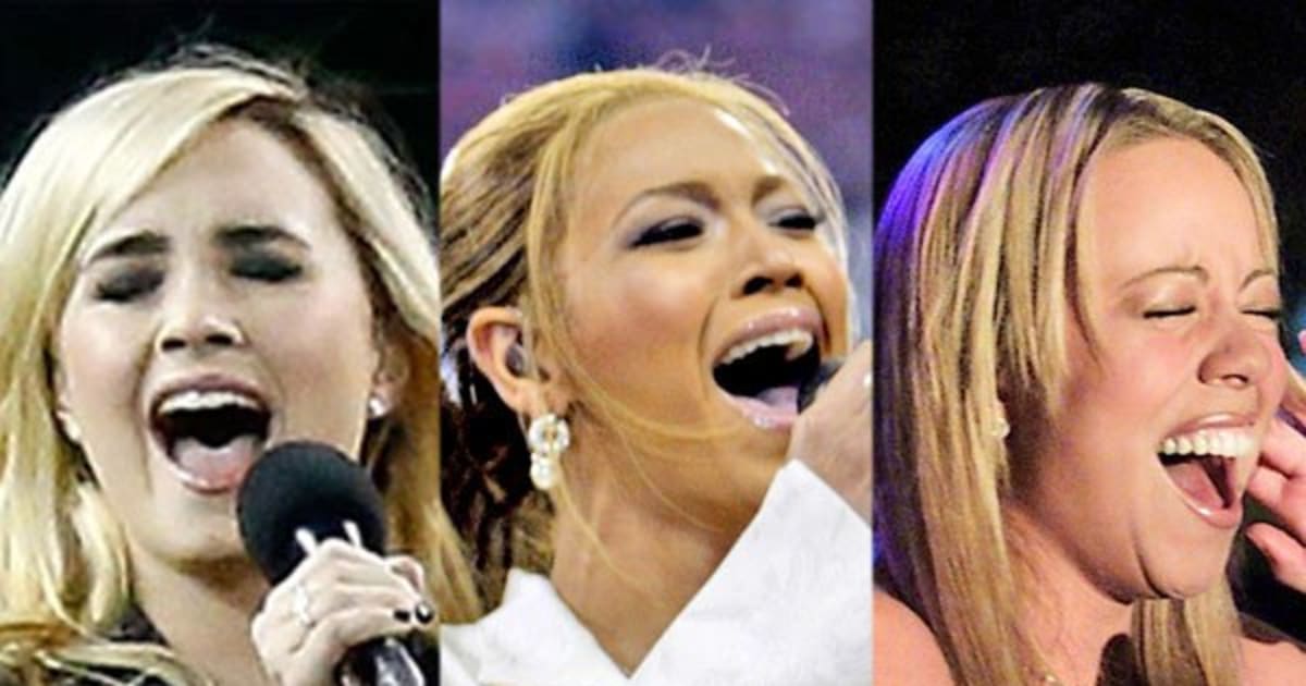 Stars Singing the National Anthem
